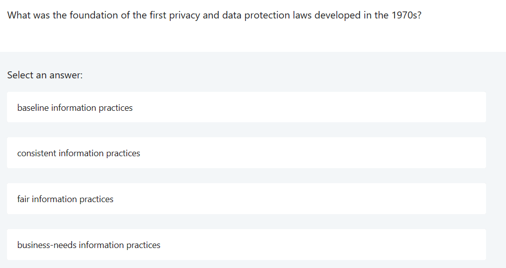 Solved What was the foundation of the first privacy and data | Chegg.com