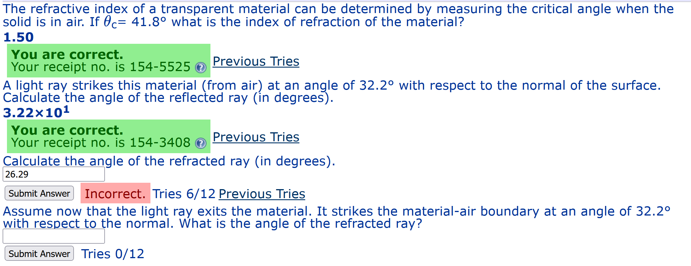 Solved The refractive index of a transparent material can be | Chegg.com