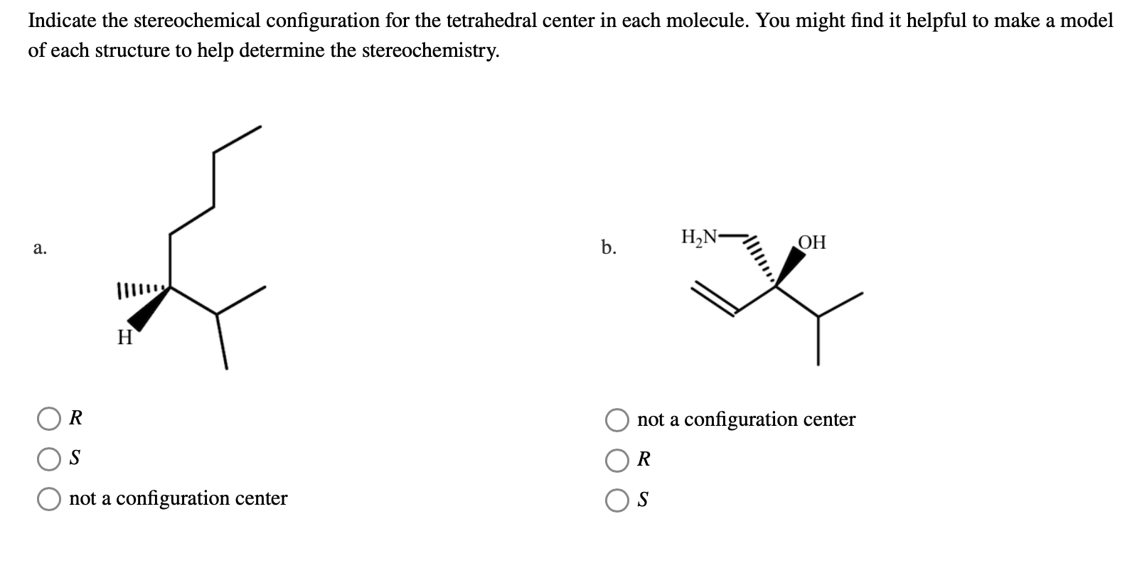 Solved Indicate the stereochemical configuration for the | Chegg.com