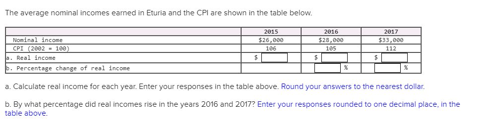 Solved The average nominal incomes earned in Eturia and the | Chegg.com