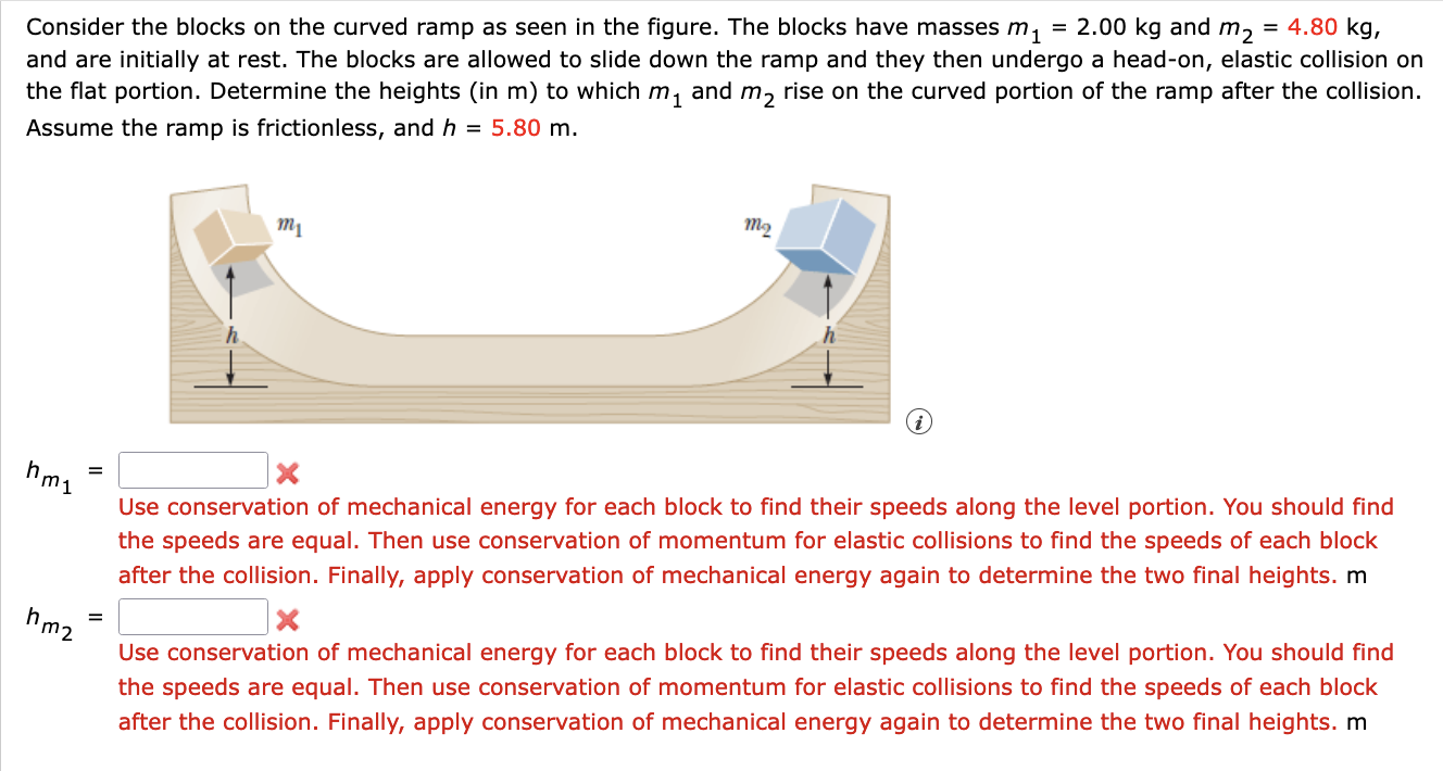 Solved Consider the blocks on the curved ramp as seen in the | Chegg.com