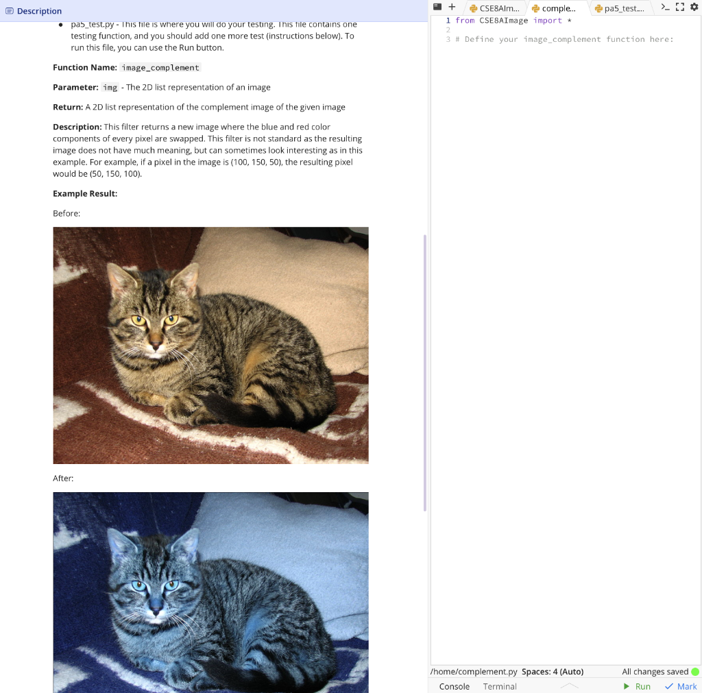 Solved 2. Image Complement 3 \# Define your image_complement | Chegg.com