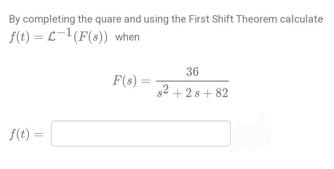 Solved By completing the quare and using the First Shift | Chegg.com