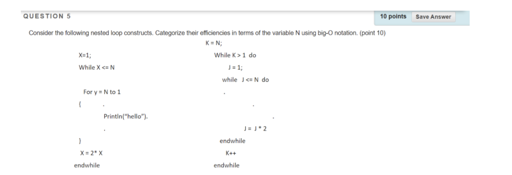 Solved Save Answer QUESTION 5 10 points Consider the | Chegg.com