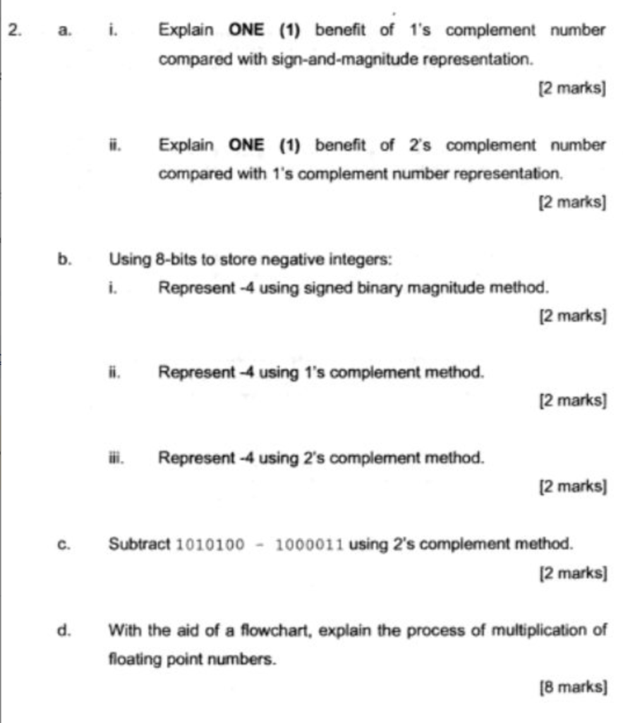 Solved compared with sign-and-magnitude representation. [2 | Chegg.com