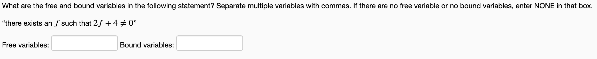 Solved (1 point) What are the free and bound variables in | Chegg.com