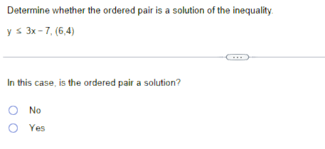 Solved Determine whether the ordered pair is a solution of | Chegg.com