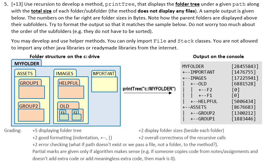 Solved 5. [+13] Use recursion to develop a method, | Chegg.com