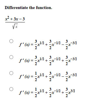 Solved Differentiate the function. | Chegg.com