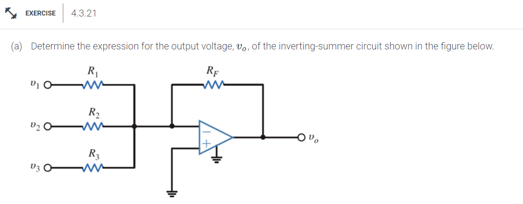 Solved (a) Determine the expression for the output voltage, | Chegg.com