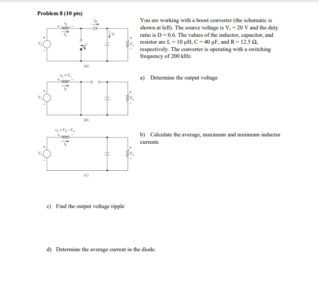 Solved Problem 8 (10 pts) You are working with a boost | Chegg.com