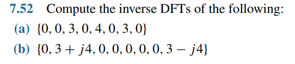 Solved 7.52 Compute the inverse DFTs of the following: (a) | Chegg.com