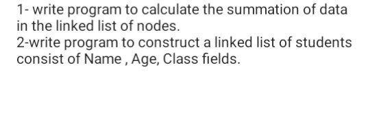 Solved 1- write program to calculate the summation of data | Chegg.com