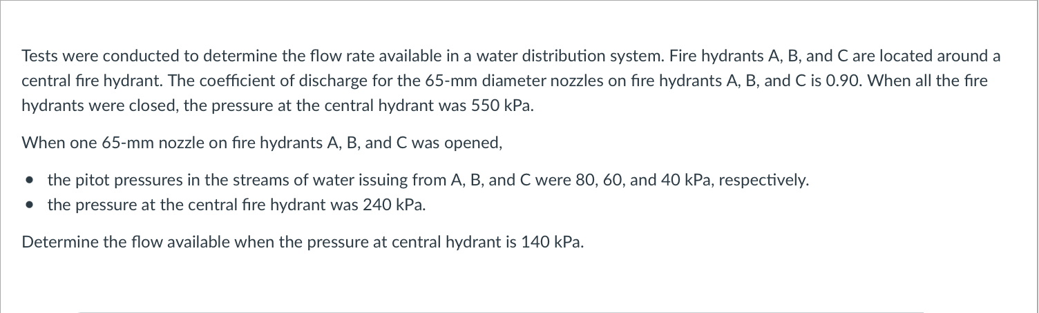 Solved Tests were conducted to determine the flow rate | Chegg.com