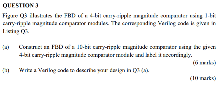 QUESTION 3 Figure Q3 illustrates the FBD of a 4-bit | Chegg.com