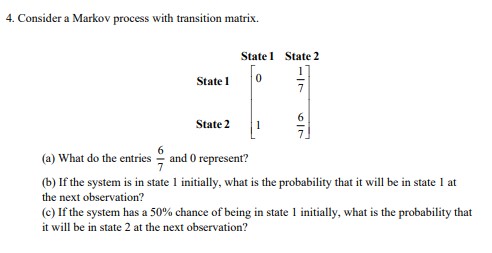 Solved Consider a Markov process with transition | Chegg.com