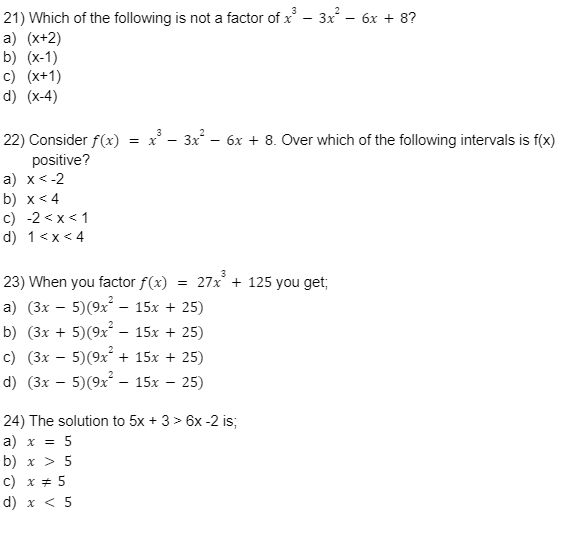 Solved Which of the following is not a factor of | Chegg.com