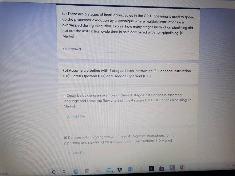 (a) There are o stages of instruction cycles in the | Chegg.com