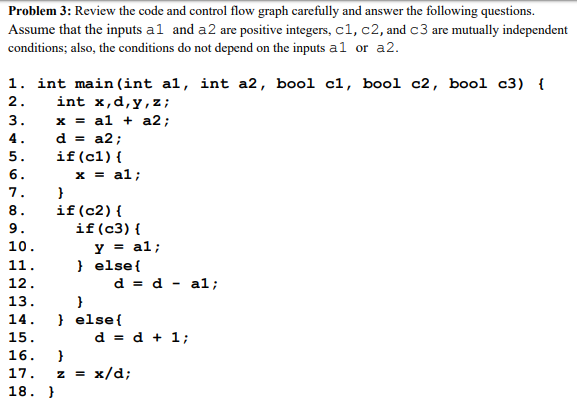 Problem 3: Review the code and control flow graph | Chegg.com