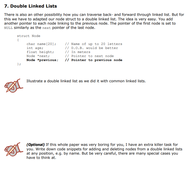 Double Linked list - C++ turn given code into double | Chegg.com
