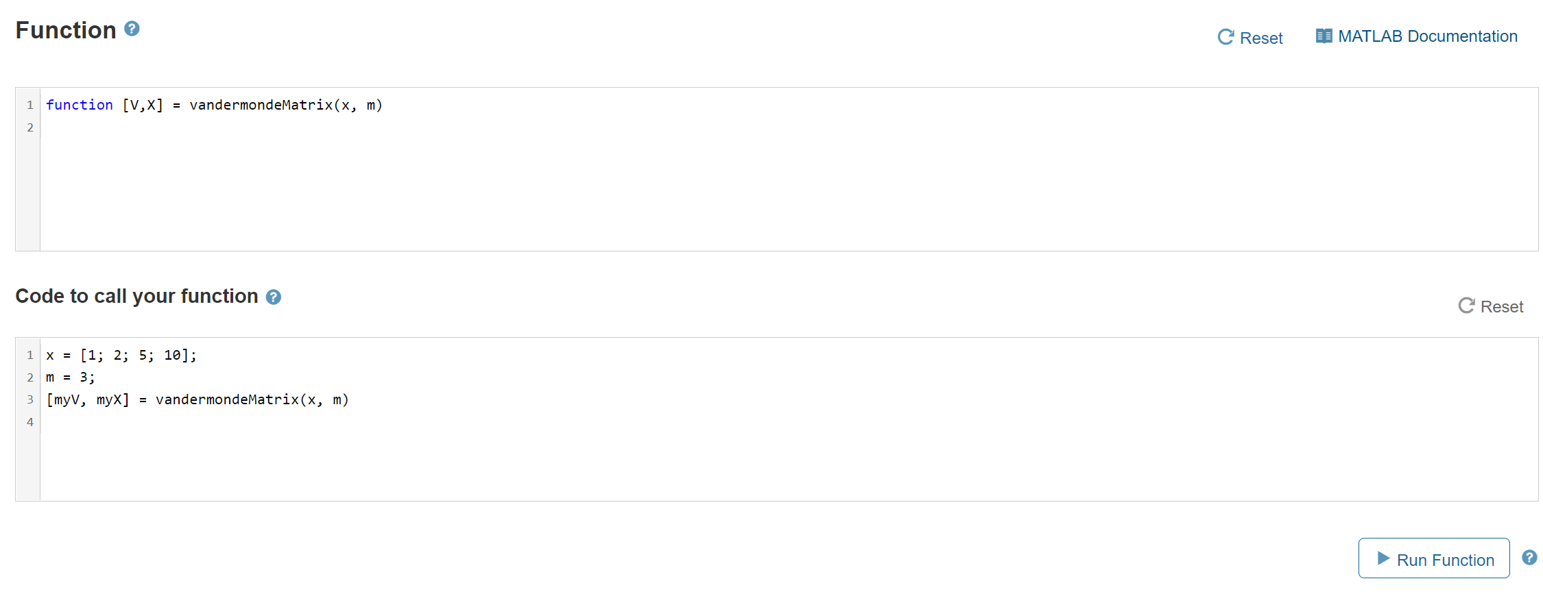Solved 3.1 Vandermonde Matrix Using for Loops (create from | Chegg.com