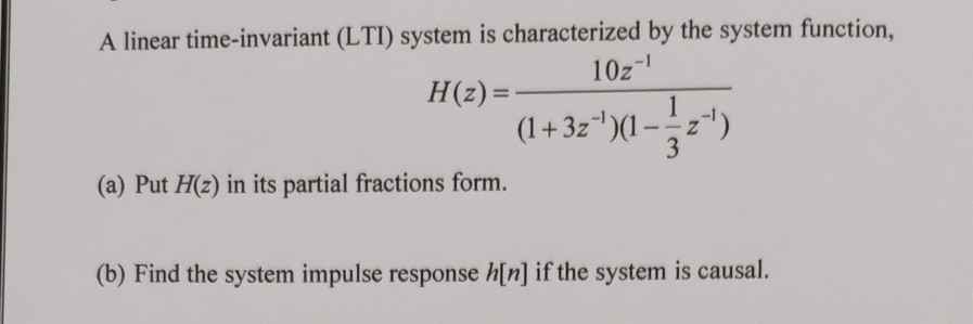 Solved A linear time-invariant (LTI) system is characterized | Chegg.com