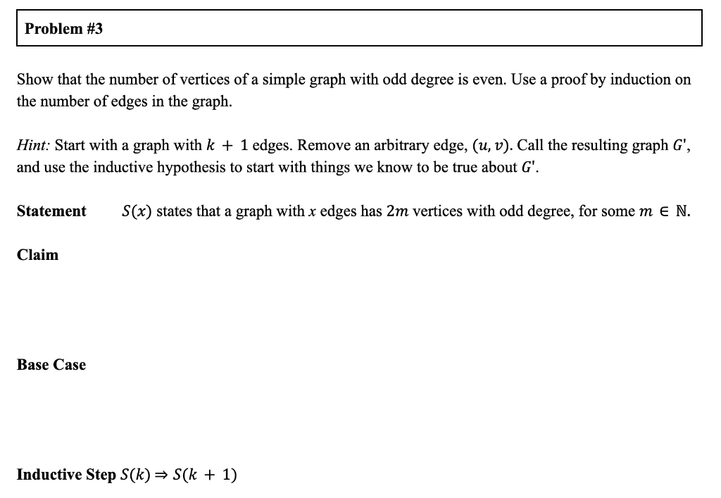 Solved Show That The Number Of Vertices Of A Simple Graph 
