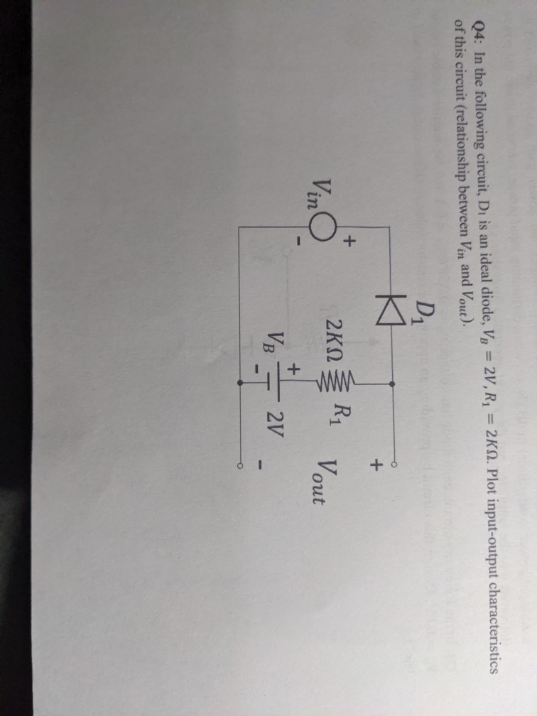 Solved Q4: In the following circuit, Di is an ideal diode, | Chegg.com