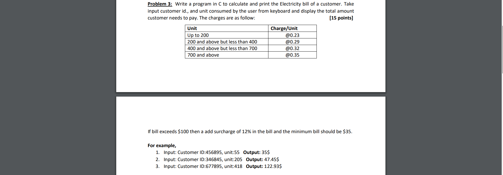 Solved Problem 3: Write a program in C to calculate and | Chegg.com