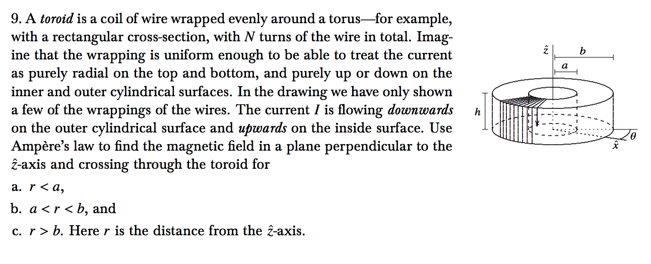 Solved 2. b a 9. A toroid is a coil of wire wrapped evenly | Chegg.com