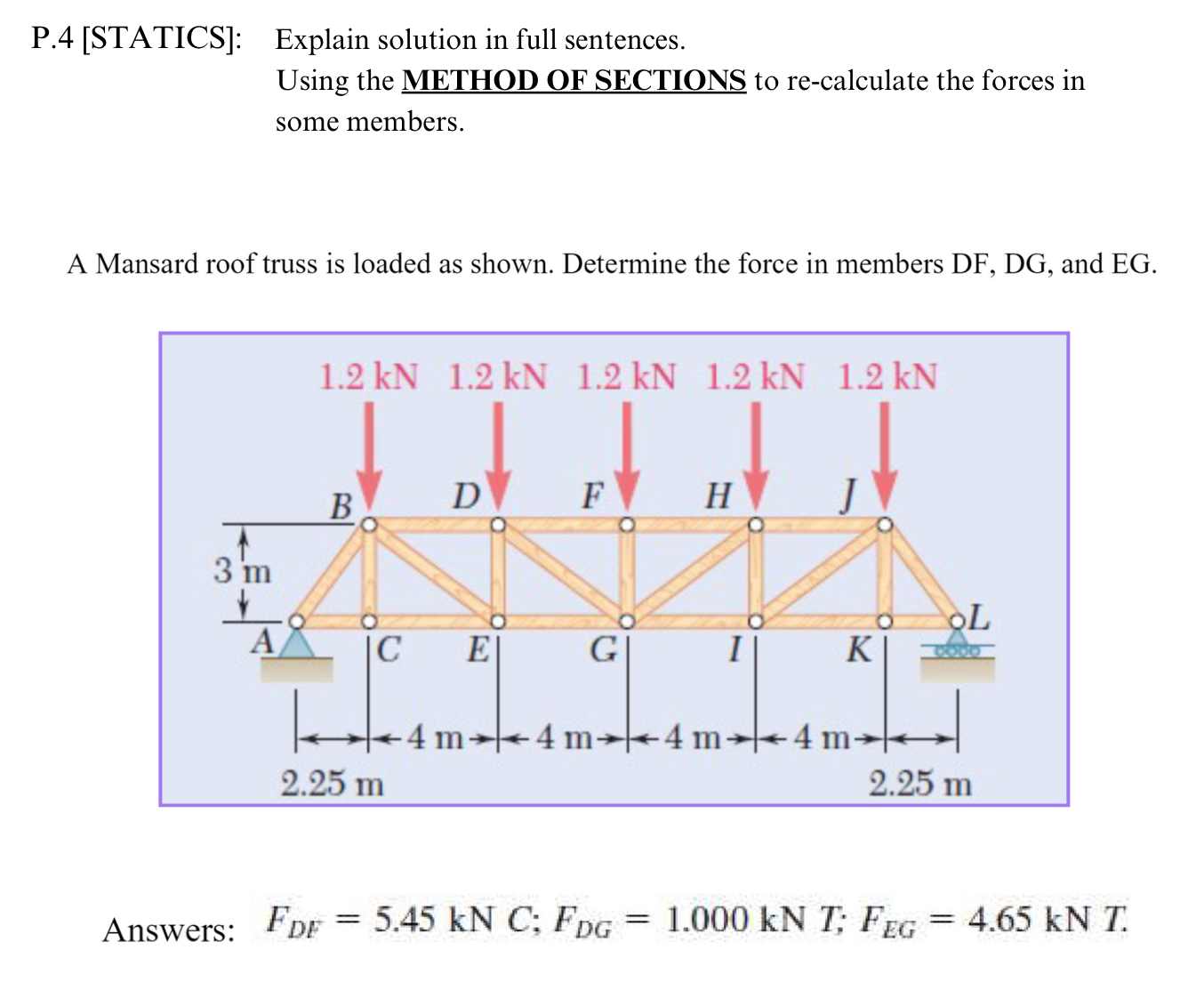 Solved .4 [STATICS]: Explain solution in full sentences. | Chegg.com