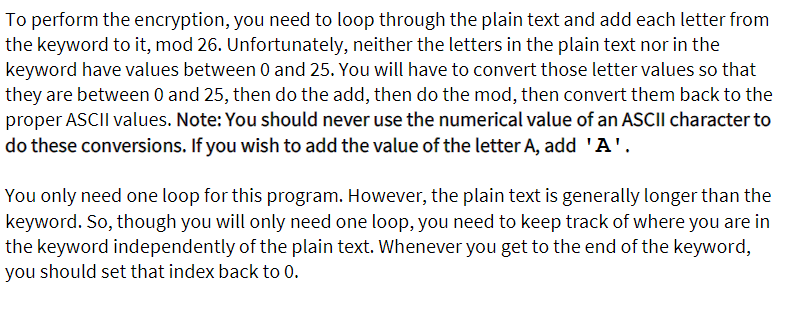 Solved Vigenère cipher code in Java Write a program that | Chegg.com