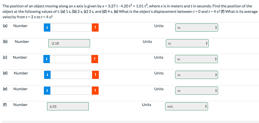 Solved The position of an object moving along an x axis is | Chegg.com