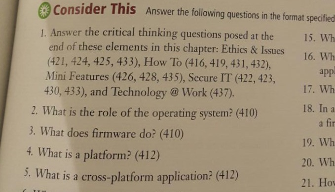 Solved 1 Answer the critical thinking questions posed at the | Chegg.com
