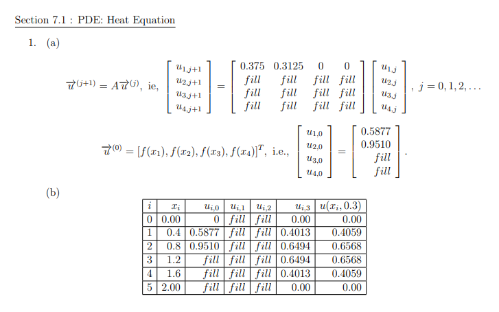 Solved Section 7.1: PDE: Heat Equation 1. ди (x, t) at 1 au | Chegg.com