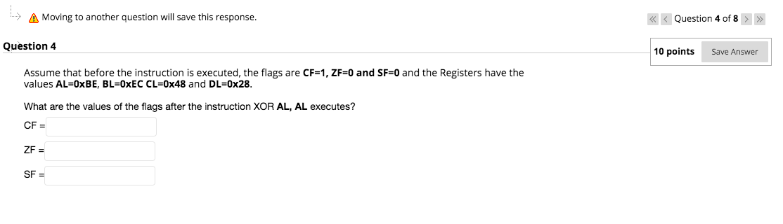 Question 1 10 points Save Answer Assume that the | Chegg.com