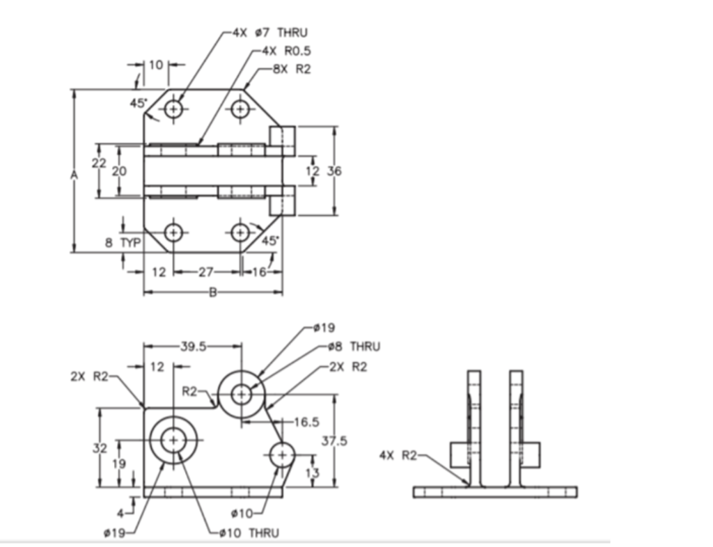 Solved - Build this part in SolidWorks. - Unit system: MMGS | Chegg.com