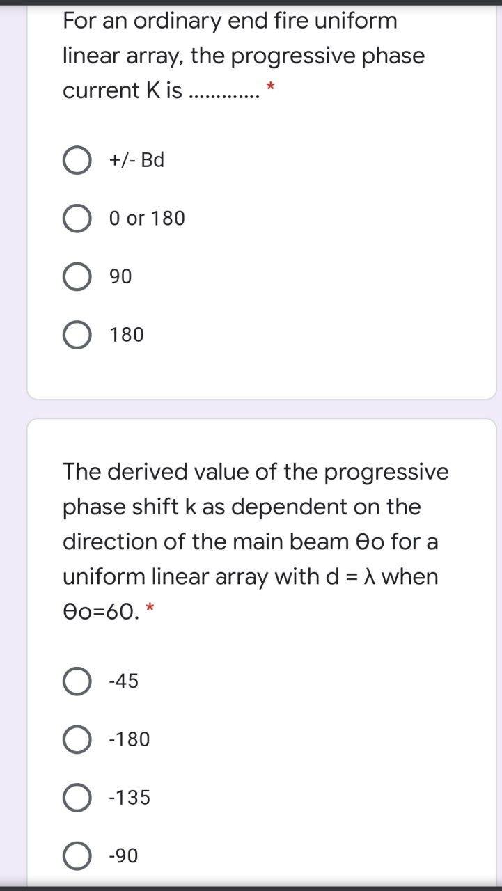 Solved For an ordinary end fire uniform linear array, the | Chegg.com