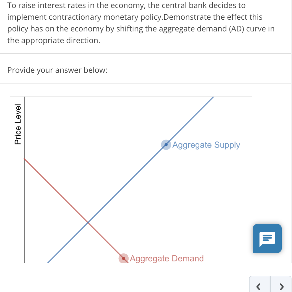 Solved To raise interest rates in the economy, the central | Chegg.com