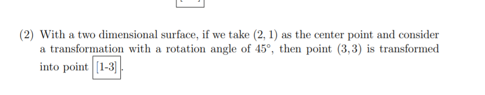 Solved (2) With a two dimensional surface, if we take (2, 1) | Chegg.com