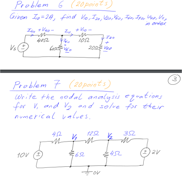 Solved Problem 6 (20points) Given I10=2A, find | Chegg.com