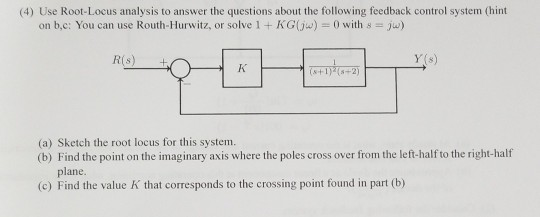 Solved (4) Use Root-Locus analysis to answer the questions | Chegg.com Solved (4) Use Root-Locus analysis to answer the questions | Chegg.com