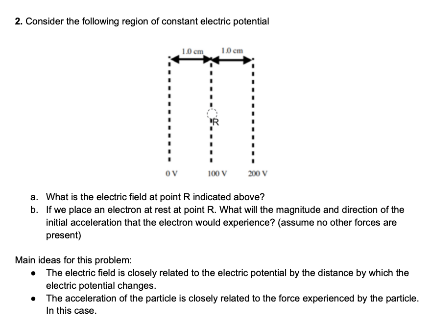Solved 2. Consider the following region of constant electric | Chegg.com