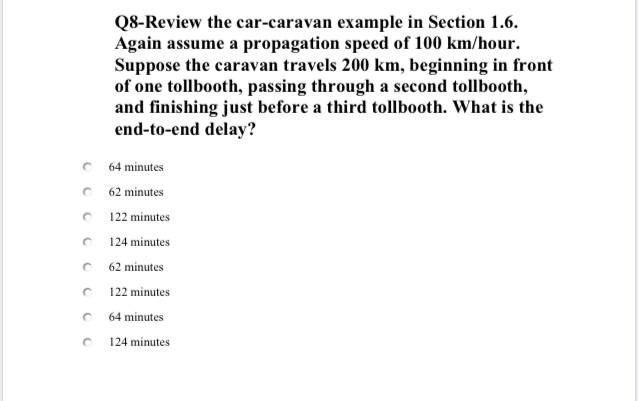 Q8-Review the car-caravan example in Section 1.6. | Chegg.com