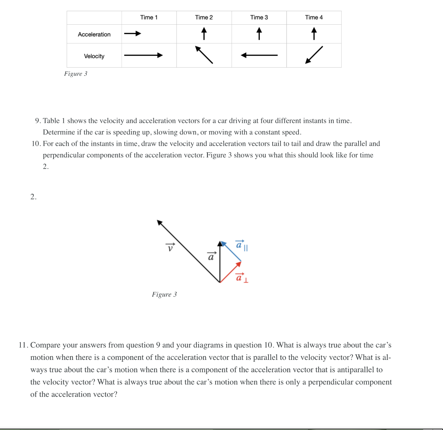 Solved 9. Table 1 shows the velocity and acceleration | Chegg.com
