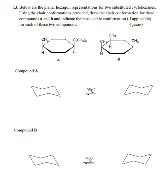 Solved 13. Below are the planar hexagon representations for | Chegg.com