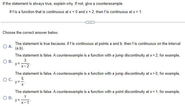 Solved If the statement is always true, explain why. If not, | Chegg.com