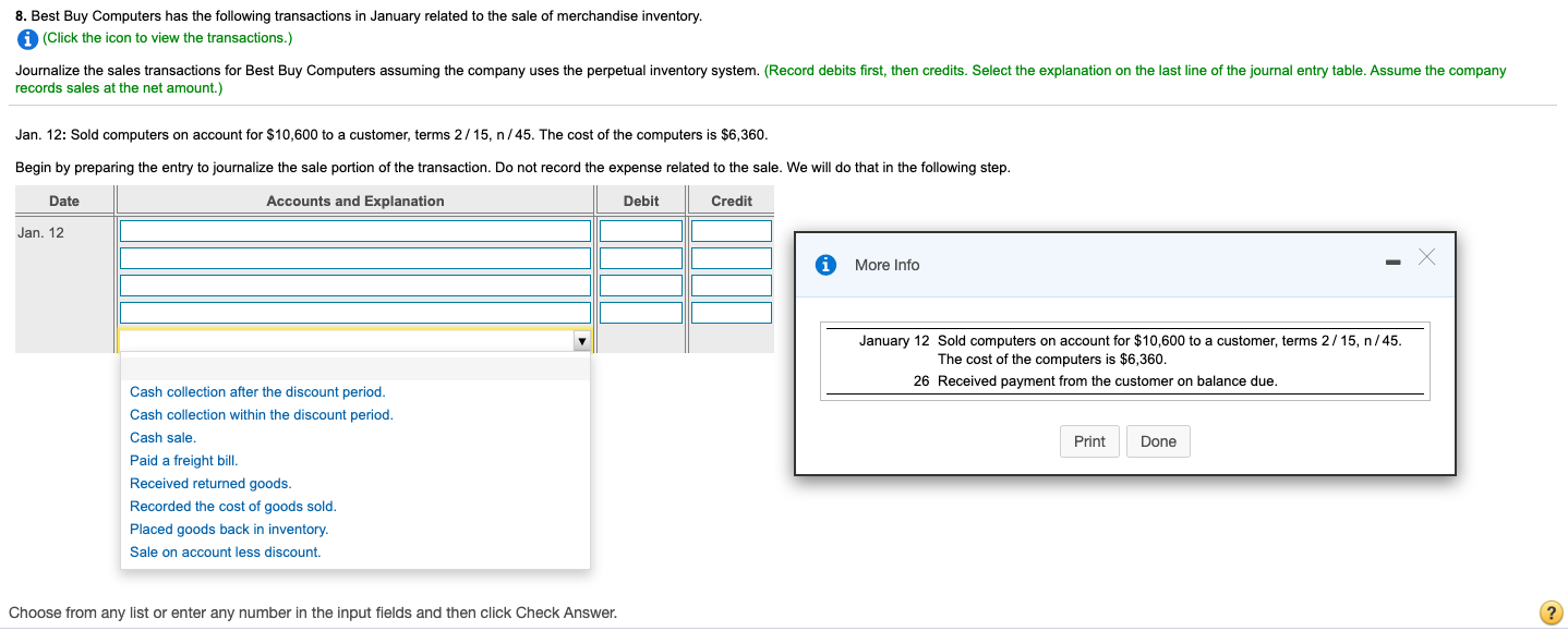 Solved 8. Best Buy Computers has the following transactions | Chegg.com