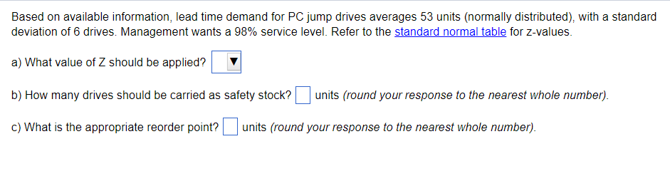 Solved Based on available information, lead time demand for | Chegg.com