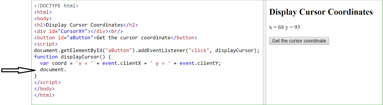 Solved This code needs to display cursor X and Y coordinate | Chegg.com